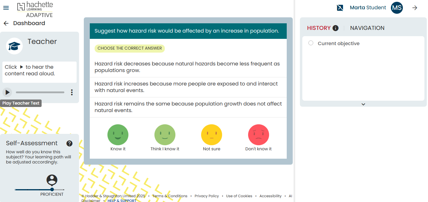 Understanding the task window – Hachette Learning Help Centre