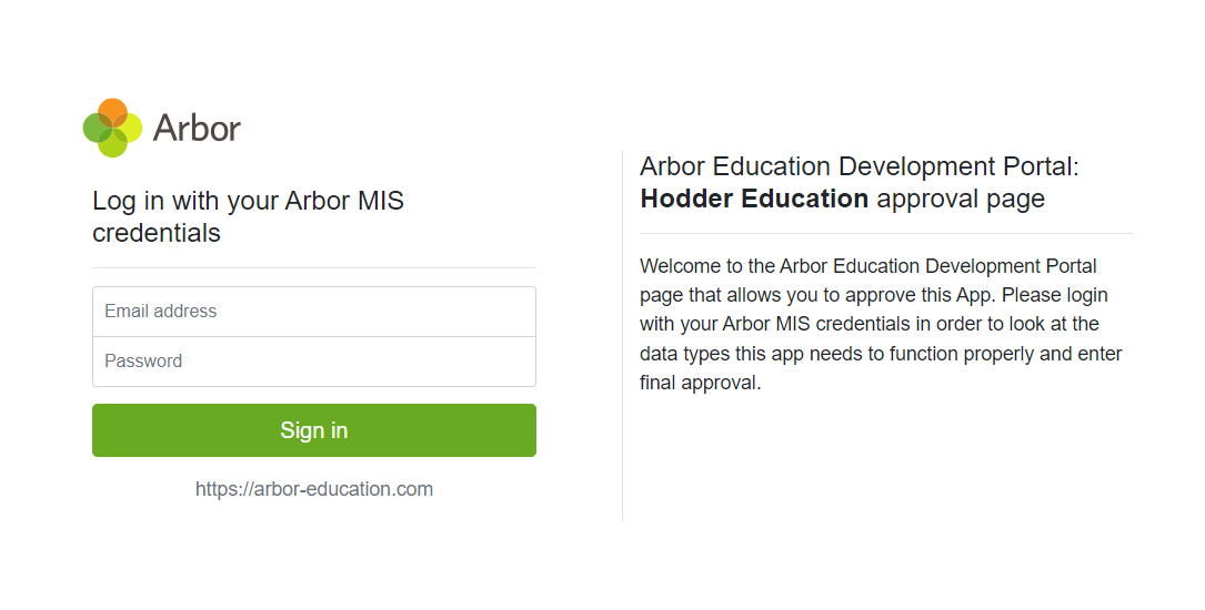 Authorising your Arbor sync – Hachette Learning Help Centre