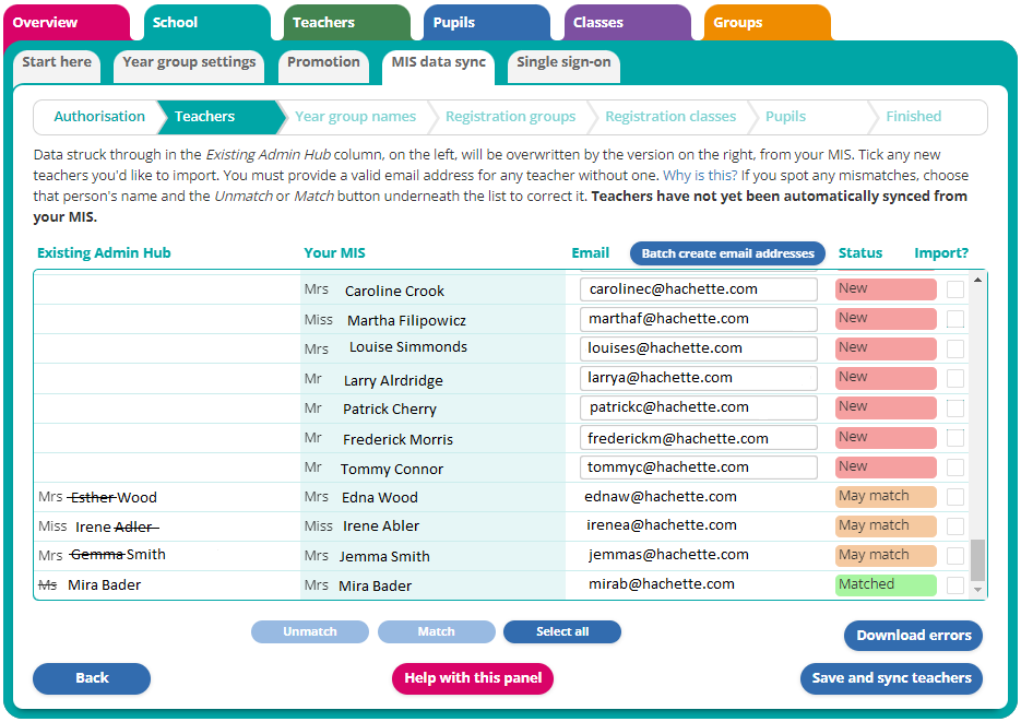 Syncing teachers via Arbor – Hachette Learning Help Centre