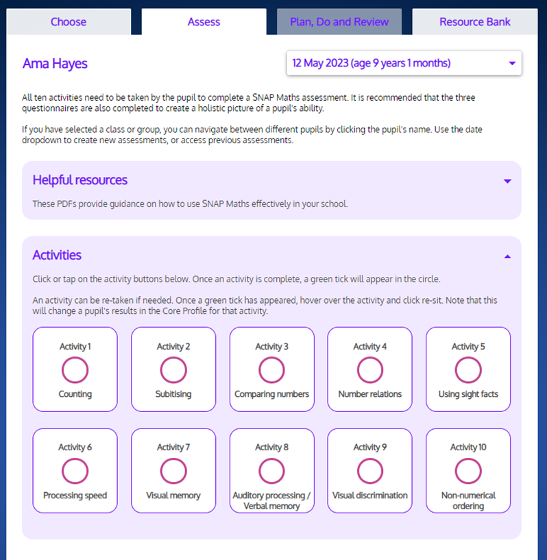 Administering SNAP Maths activities – Hachette Learning Help Centre